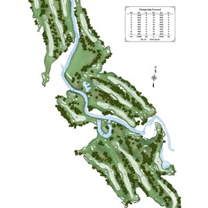 The Winston Golf Club Golf Course Map Personalized Gifts Wall ...