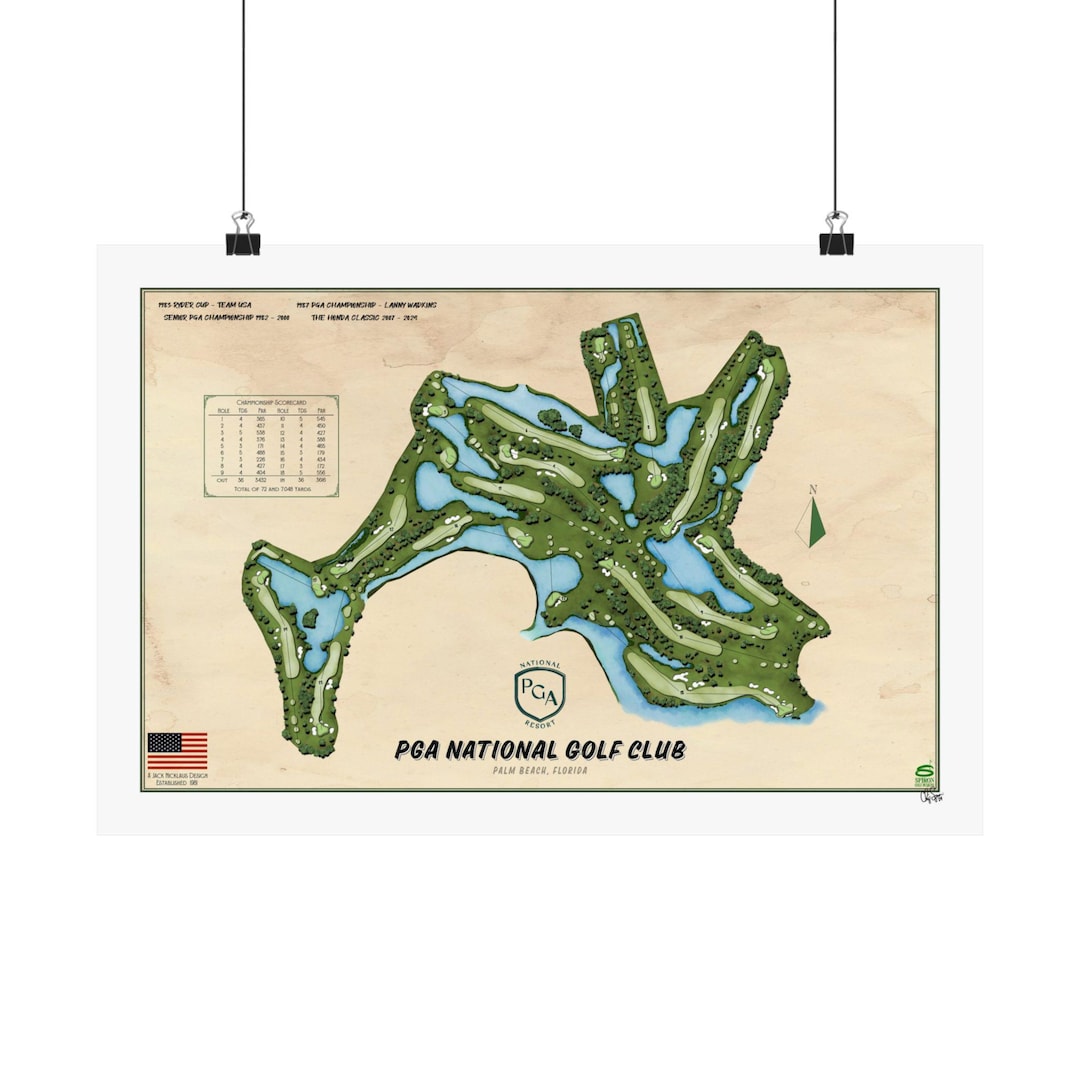 PGA National Golf Club Map Art Print: Florida Course Poster - Etsy Canada