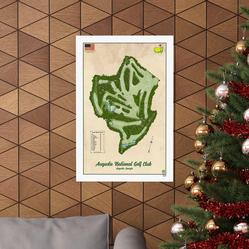 Augusta National Golf Club Vintage Map Poster: the Masters Wall Art - Etsy