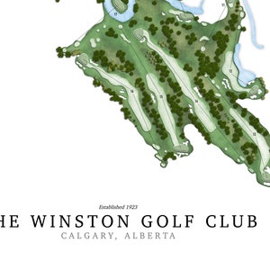The Winston Golf Club Golf Course Map Personalized Gifts Wall ...