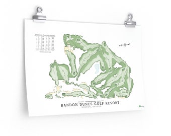 Bandon Dunes Course Map - Etsy