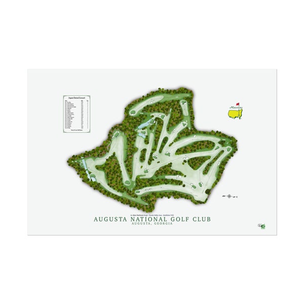 Augusta Course Map - Etsy