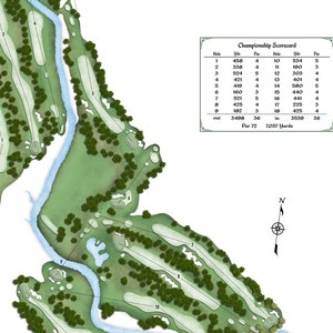 The Winston Golf Club Golf Course Map Personalized Gifts Wall ...