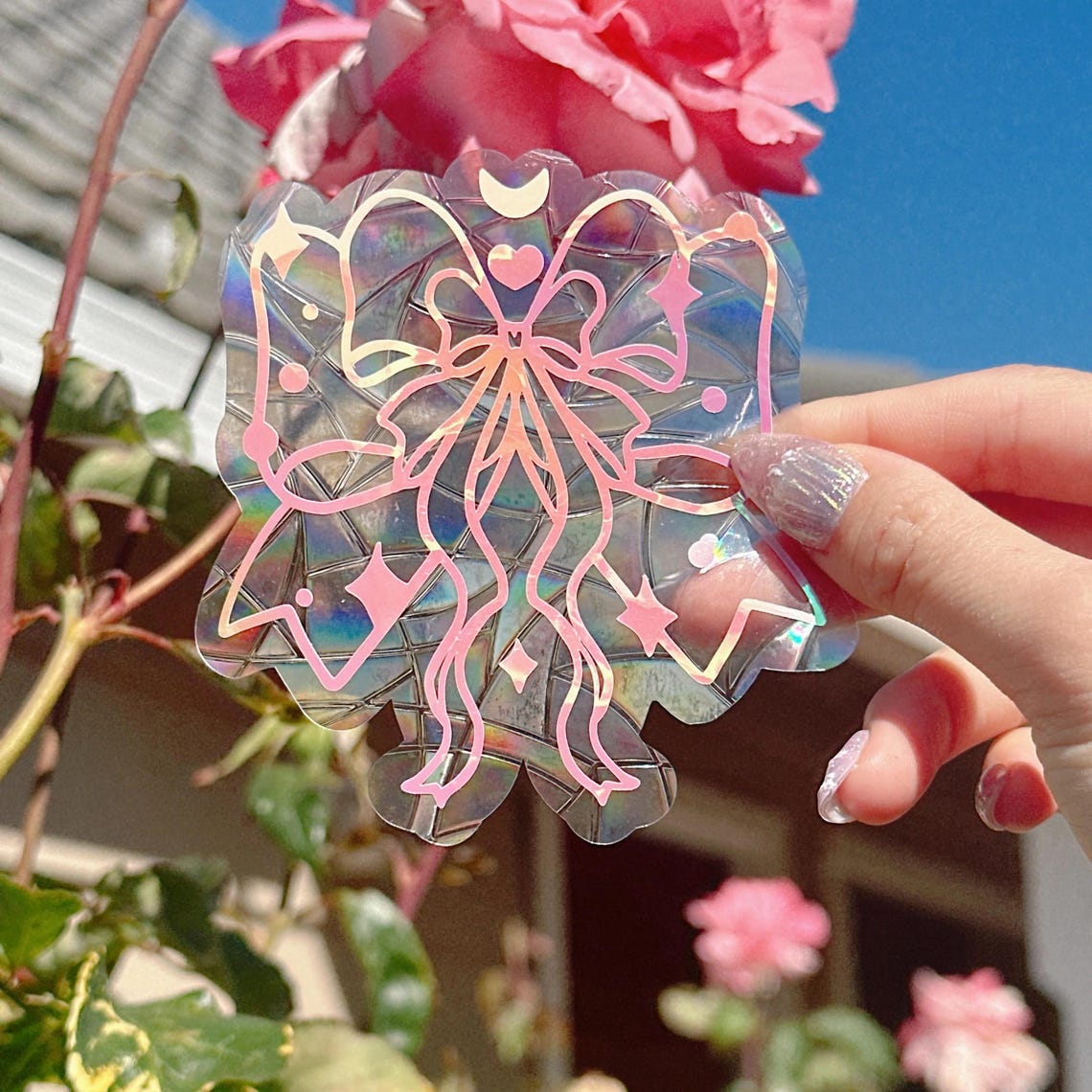 Magic Bow Suncatcher Decal | Suncatcher Sticker | Rainbow Sticker ...
