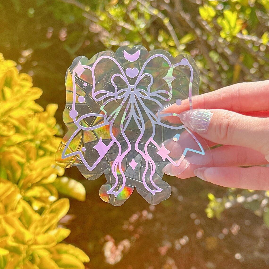 Magic Bow Suncatcher Decal | Suncatcher Sticker | Rainbow Sticker ...