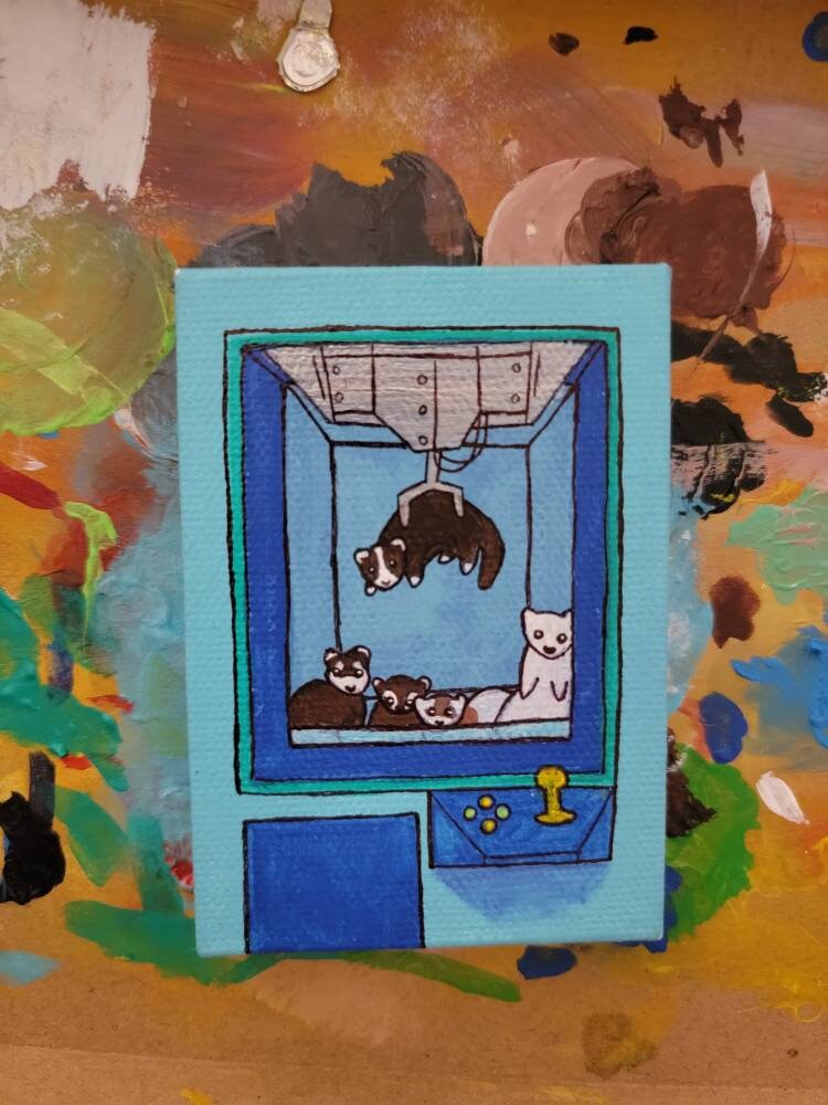 Custom Pet Claw Machine Mini Painting - Etsy