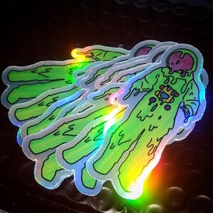 Holographic Drippy Spaceman Sticker - Etsy