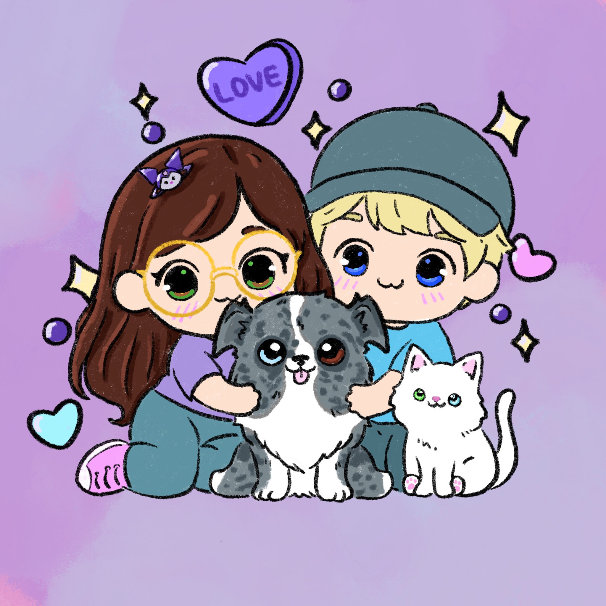Custom Chibi Pets and You Profile Picture Pfp Icon up to 3 Figures - Etsy