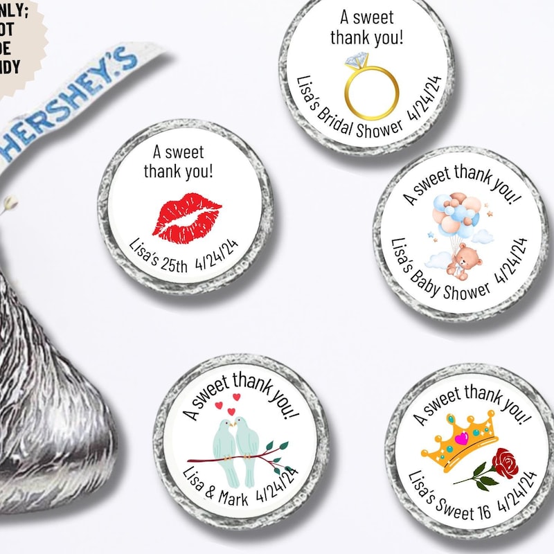 Hershey Kiss Stickers Wedding - Etsy