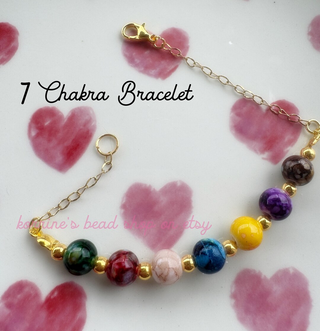 7 Chakra Chain Link Bracelet Jewelry Meditation/healing Gold/silver ...