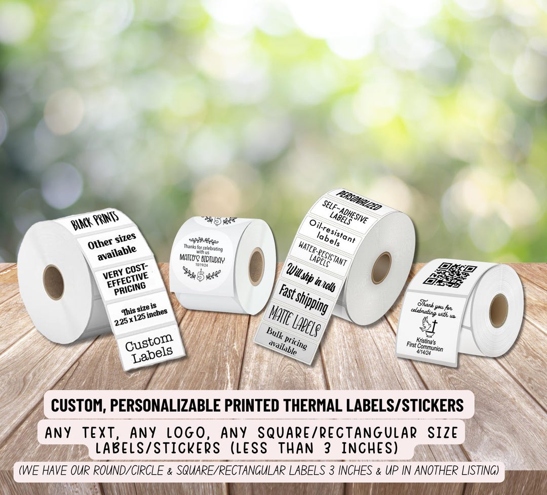 Custom Printed Labels: Any Text, Logo, Size (1-2.65 Inches) - Etsy