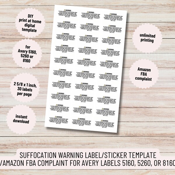 Avery 5160 Template - Etsy