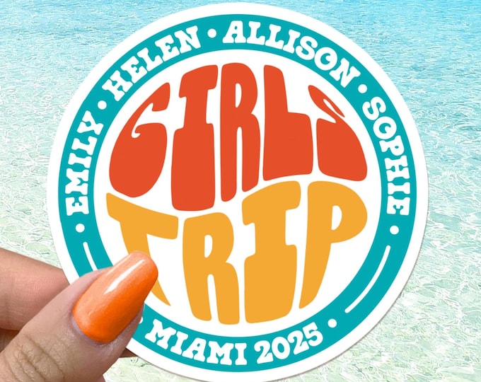 Girls Trip 2025 Sticker, Cute Travel Sticker for Luggage, Passport, or ...