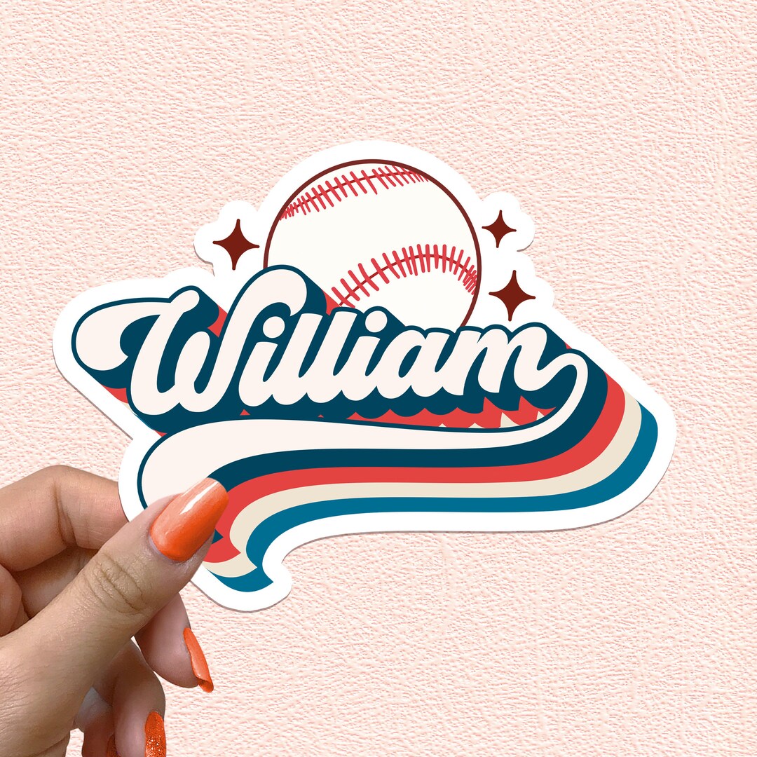 Baseball Custom Stickers Name Decal Retro Personalized Gifts Waterproof ...