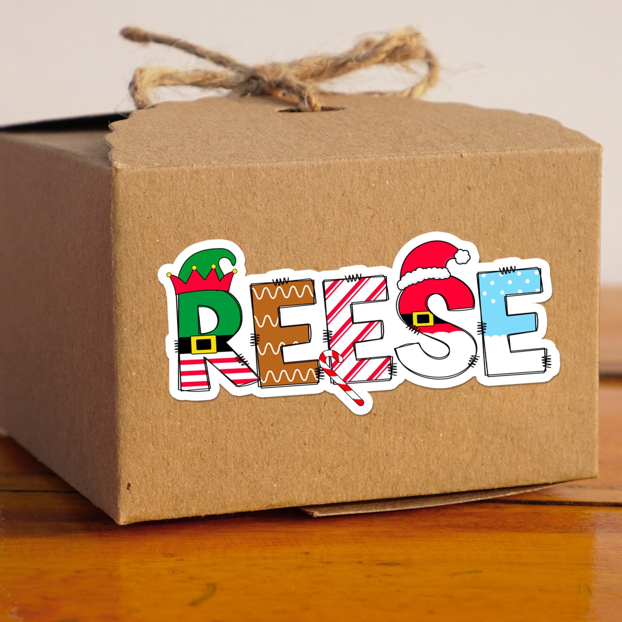 Christmas Sticker Custom Name Personalized Holiday Gifts Santa Decal ...