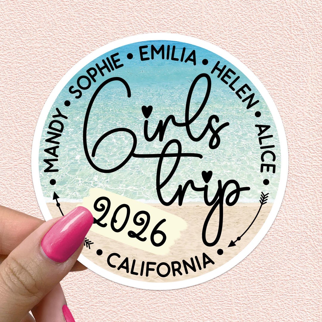 Girls Trip 2026 Sticker Custom Names Vacation Travel Personalized Decal ...
