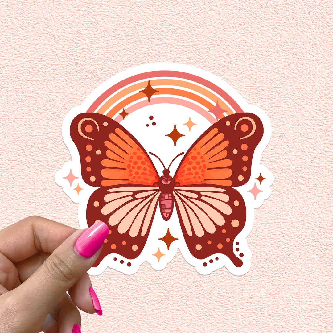 Butterfly Sticker Rainbow Waterproof Vinyl Stickers - Etsy