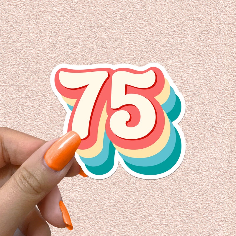 75th Birthday Stickers - Etsy