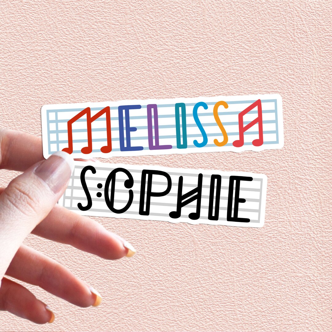 Music Custom Sticker Name Text Musical Notes Song Waterproof Vinyl ...