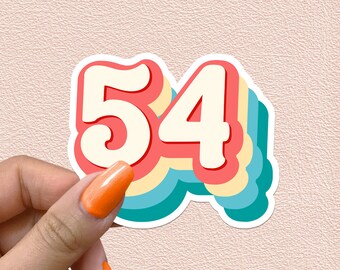 Number 70 Sticker Retro Rainbow Numbers 70th Birthday Decal Year Party ...