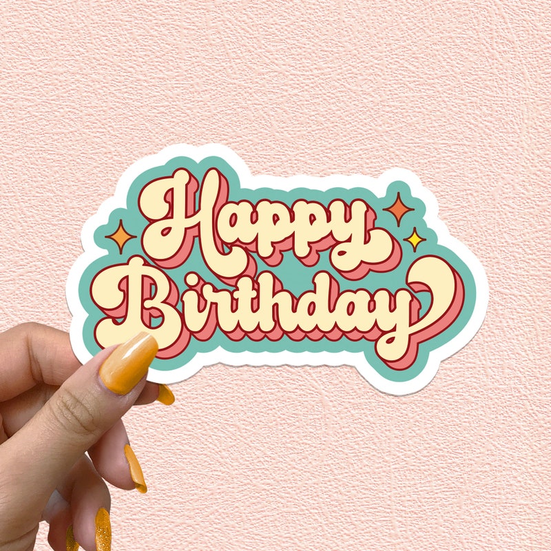 Happy Birthday Sticker - Etsy