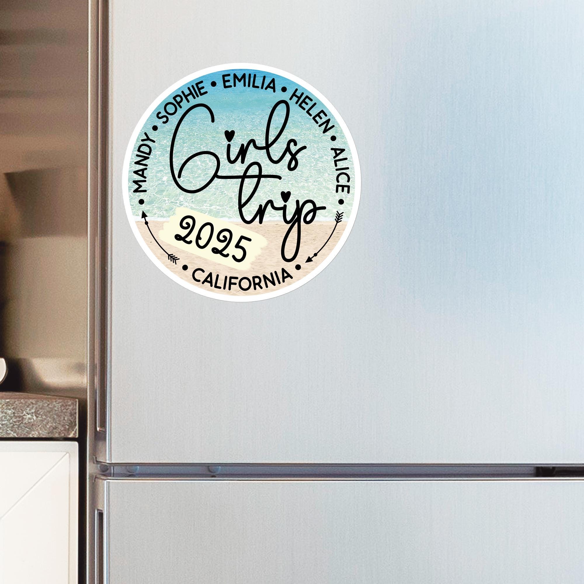 Girls Trip 2025 Magnet Custom Names Vacation Personalized Travel Gift ...
