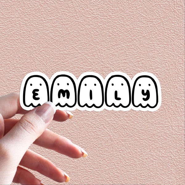 Custom Ghost Name Sticker - Etsy