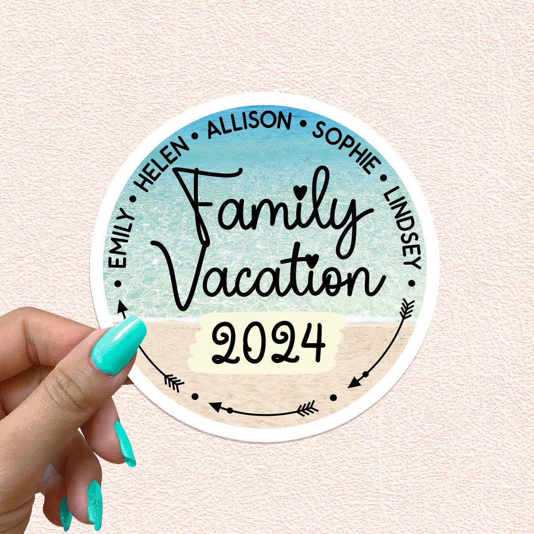 Family Custom Sticker Vacay Travel Beach Sea Waterproof Vinyl Stickers ...