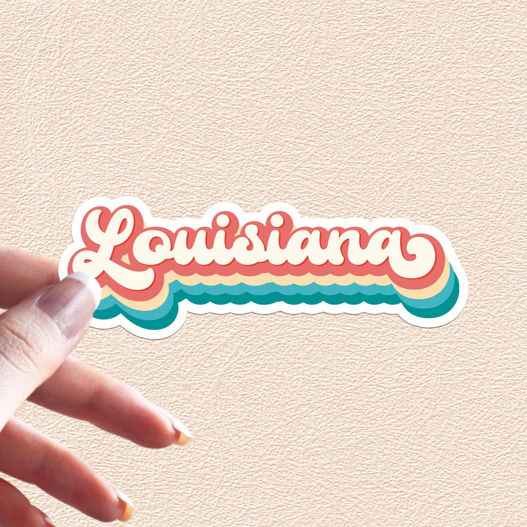 Louisiana Sticker Retro Rainbow State Decal United States Waterproof ...