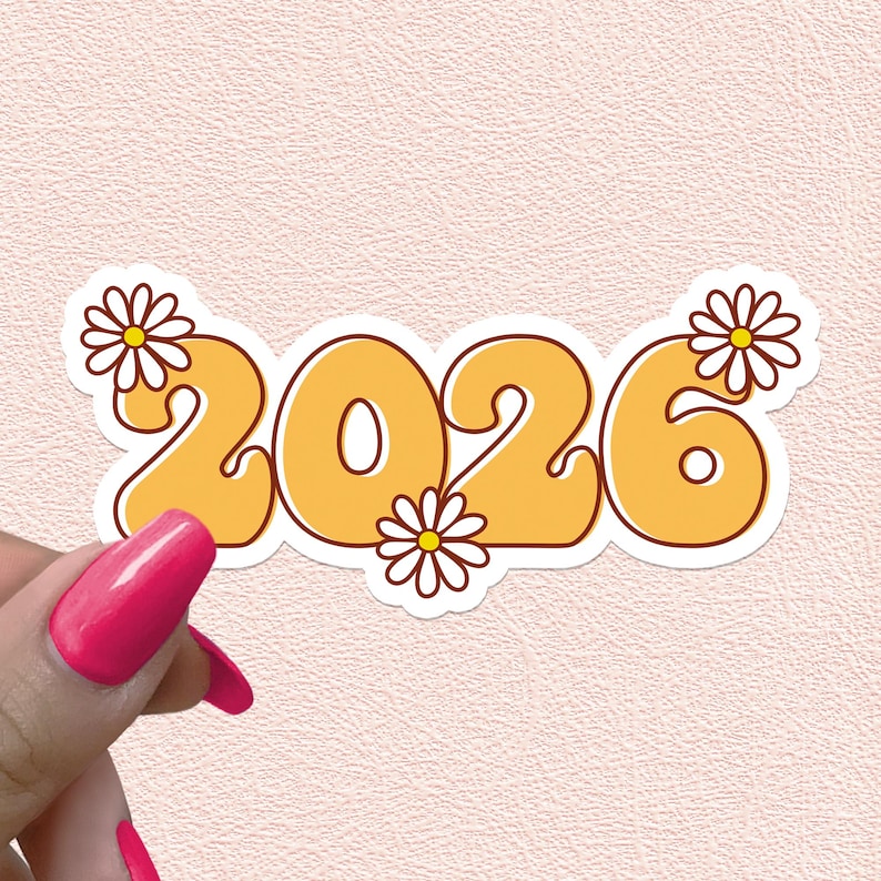 2026 Sticker Year Waterproof Decal 26 New Year Decoration Hippie ...