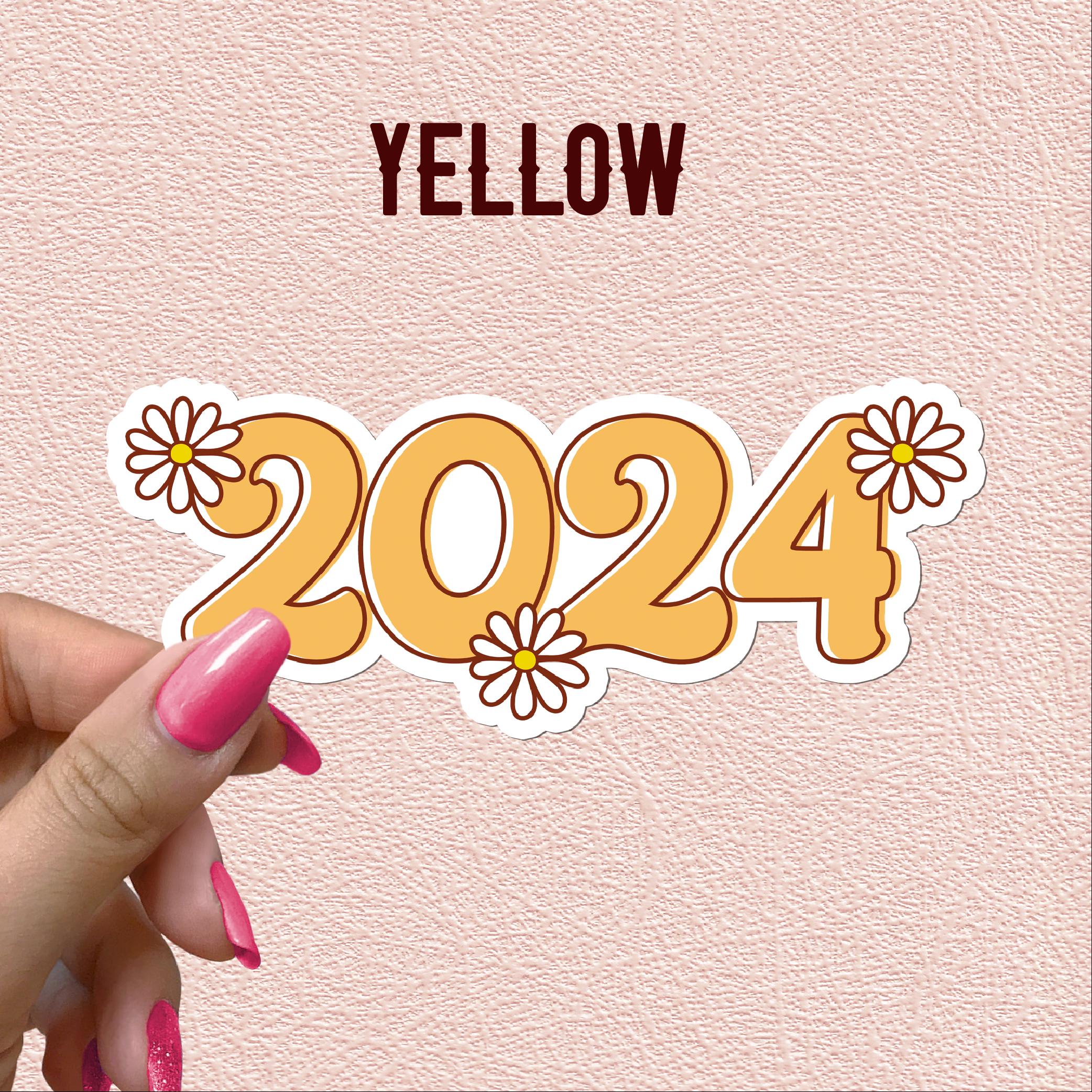 2024 Sticker Year Flower Hippie Groovy 70s Waterproof Vinyl Stickers - Etsy