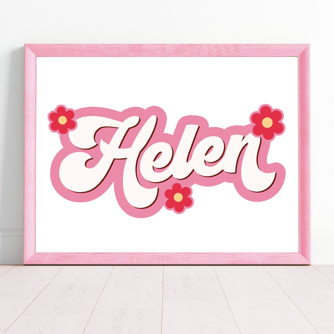 Custom Name Poster, Unframed Wall Art, Personalized Text Print, Retro ...