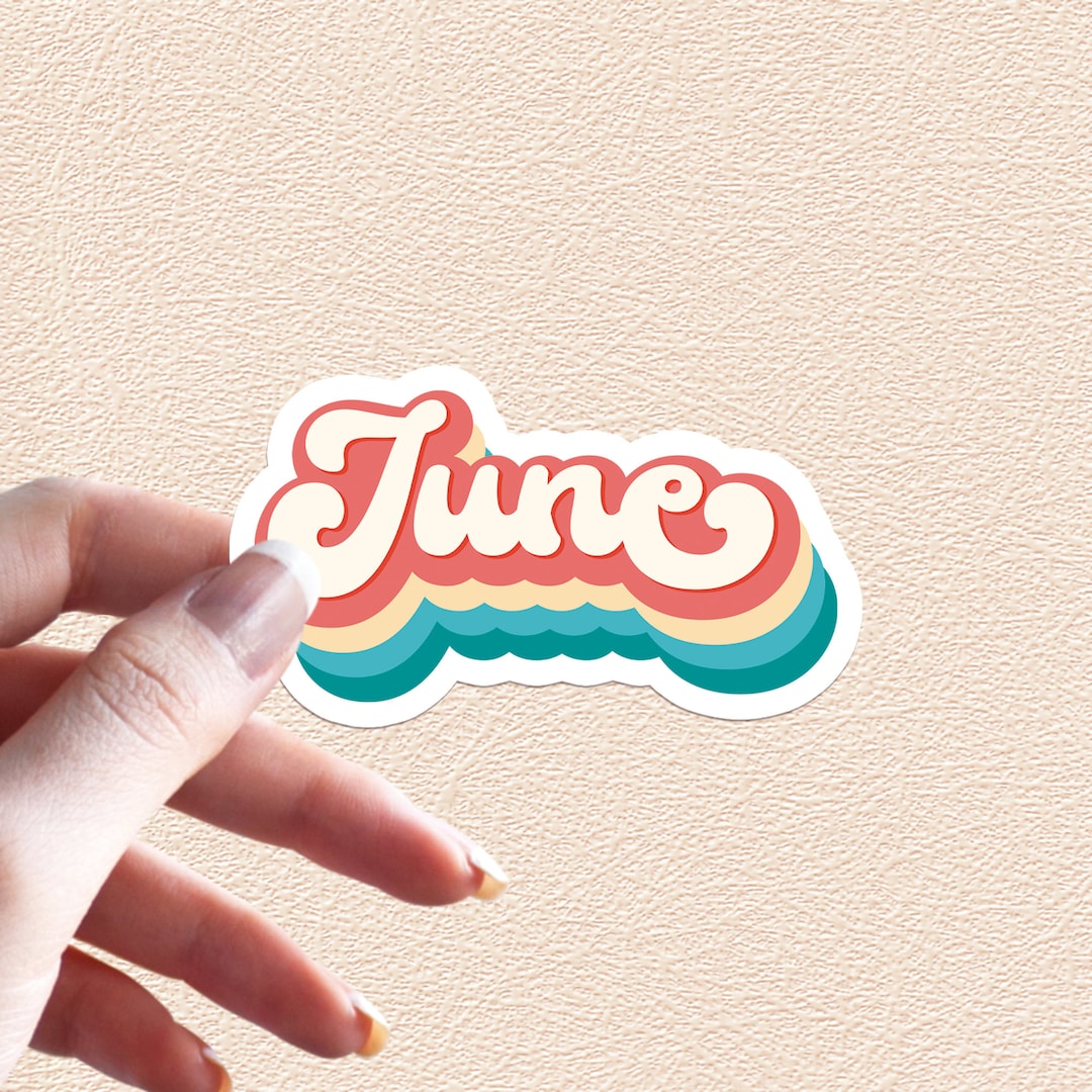 June Sticker Month Retro Rainbow Decal Waterproof Vinyl Stickers - Etsy