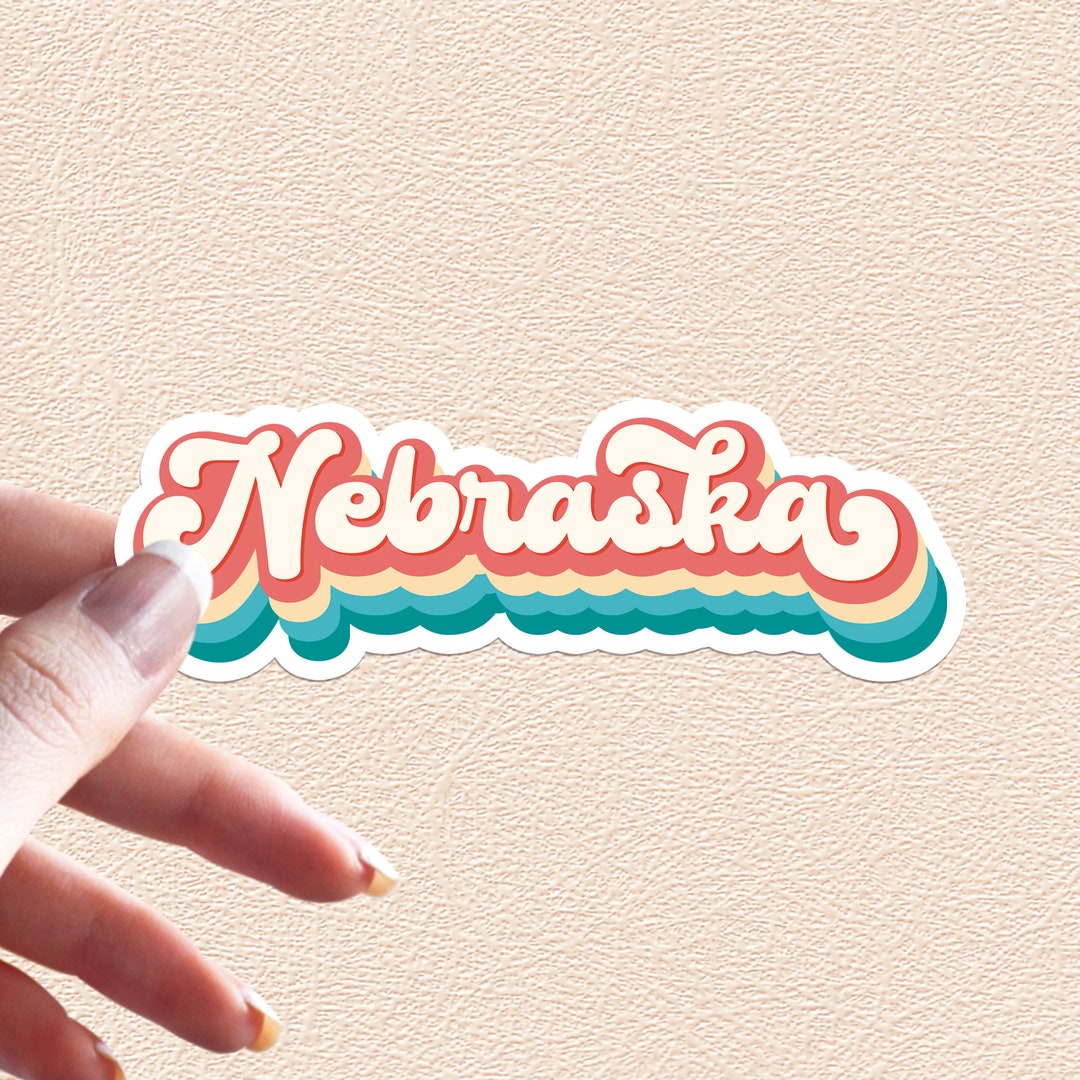 Nebraska Sticker Retro Rainbow State Decal United States Waterproof ...