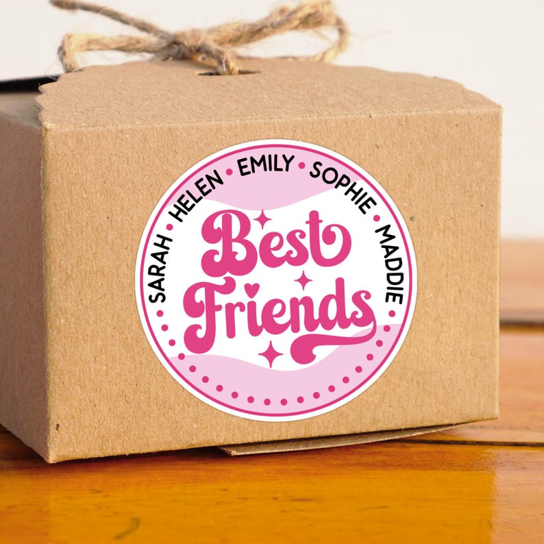 Friend Gift Sticker Custom Names Stickers Friendship Gifts Personalized ...