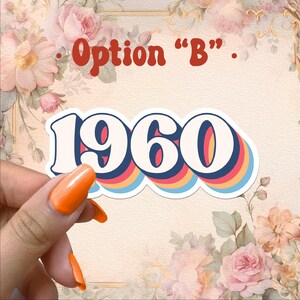 1960 Sticker Year Retro Vintage Groovy Hippie 60s Waterproof Vinyl ...