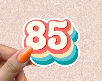 Number 32 Sticker Retro Rainbow Numbers 32nd Birthday Decal Year Party ...
