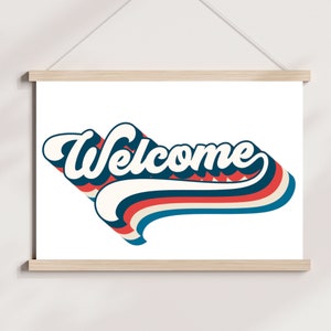 Vintage Welcome Sign Poster: Retro Wall Decor - Etsy
