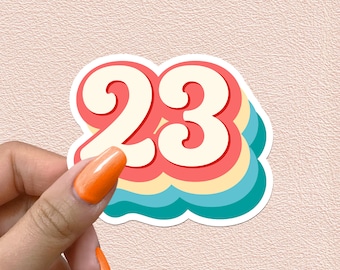Number 70 Sticker Retro Rainbow Numbers 70th Birthday Decal Year Party ...