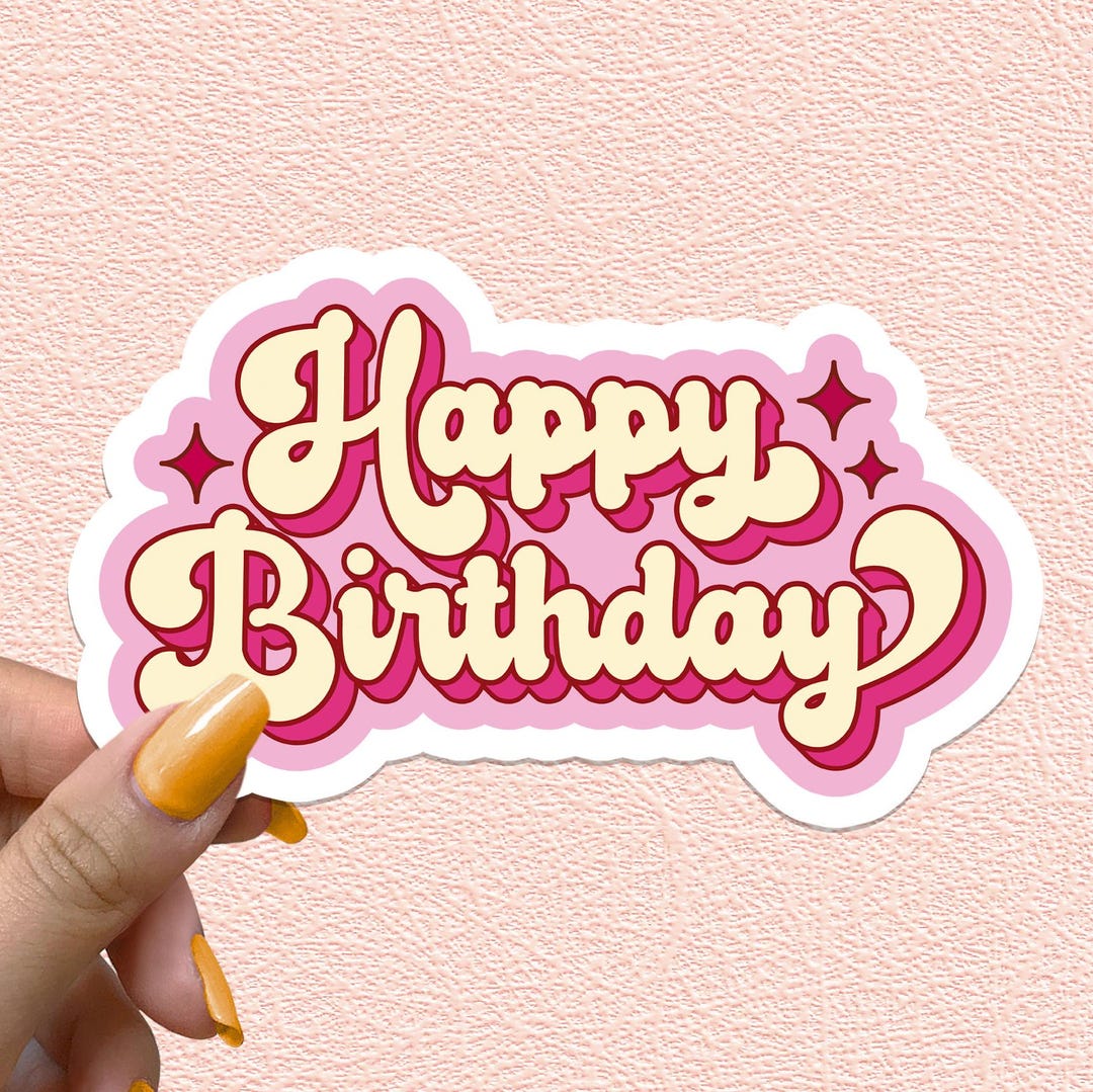 Happy Birthday Sticker Waterproof Vinyl Stickers Party Decoration - Etsy