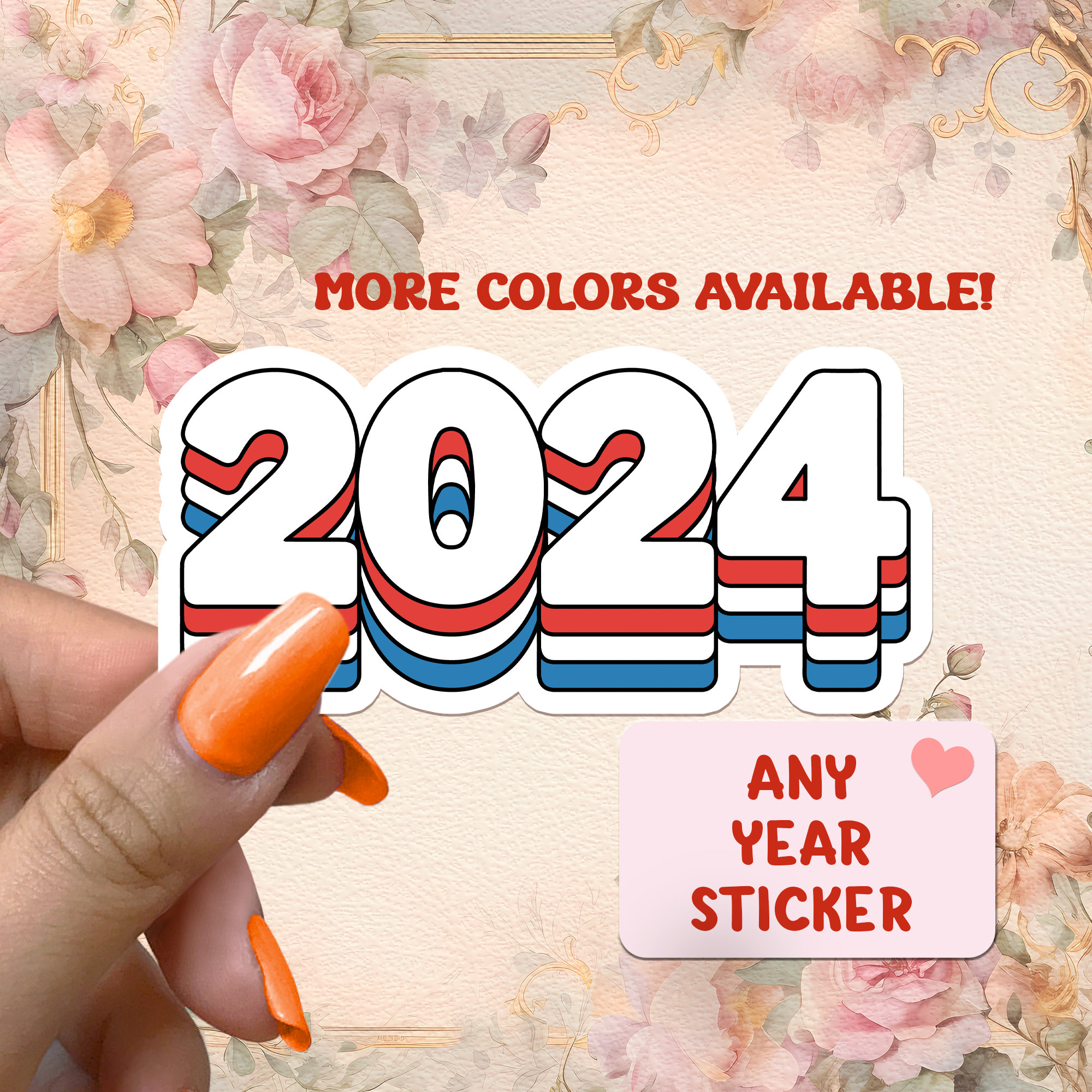 2024 Sticker Year Retro Vintage Rainbow Waterproof Vinyl Stickers - Etsy