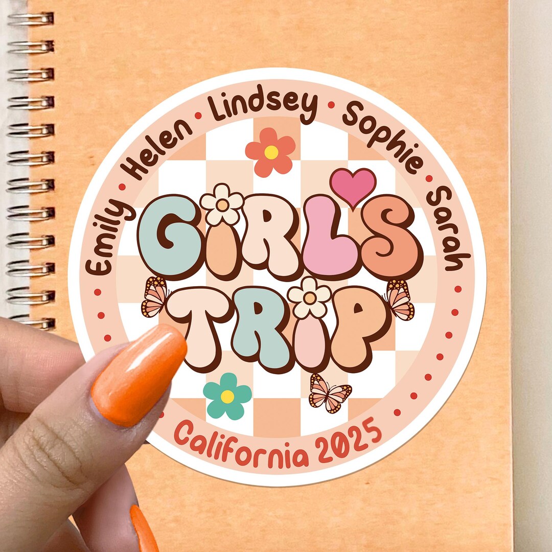 Girls Trip 2026 Sticker Custom Names Vacation Stickers Gift ...