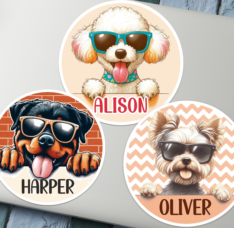Personalized Dog Stickers: Custom Pet Name Decal, Waterproof Puppy Gift ...