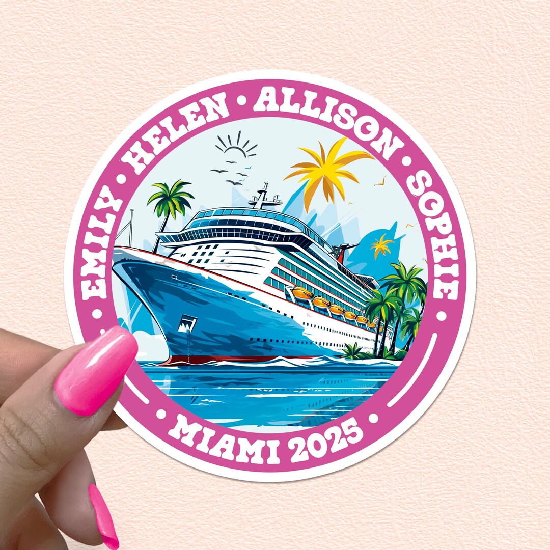 Cruise Custom Sticker Beach Sea Vacation Trip Vacay Travel Decal Ship ...