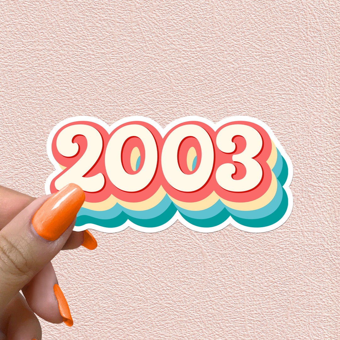2003 Sticker Year Retro Vintage Groovy Hippie Waterproof Vinyl Stickers ...
