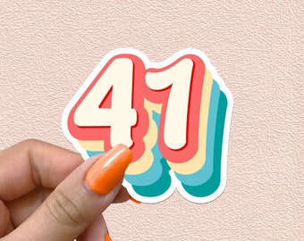 Number 25 Sticker Retro Rainbow Numbers 25th Birthday Decal Year Party ...