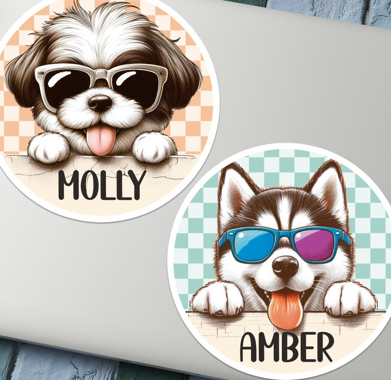 Personalized Dog Stickers: Custom Pet Name Decal, Waterproof Puppy Gift ...