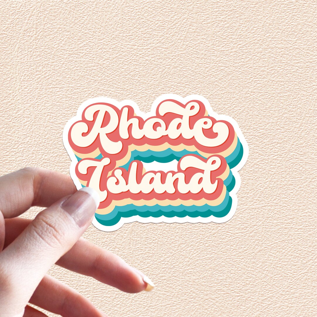 Rhode Island Sticker Retro Rainbow State Decal United States Waterproof ...