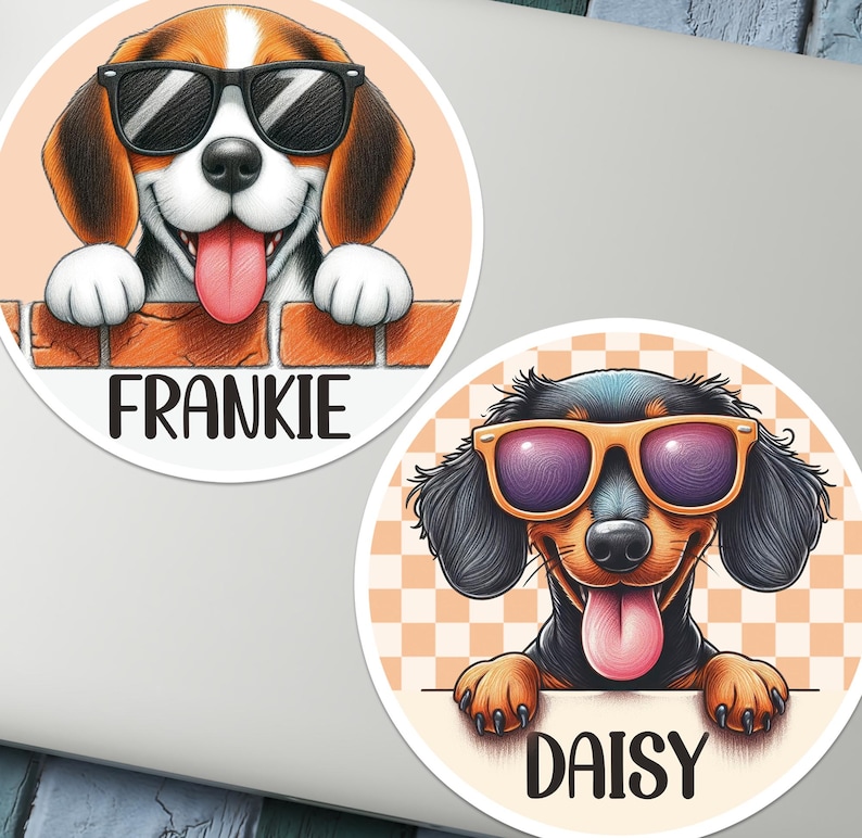 Personalized Dog Stickers: Custom Pet Name Decal, Waterproof Puppy Gift ...