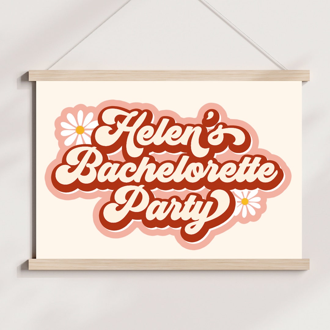 Personalized Bachelorette Party Sign: Custom Floral Poster (unframed ...